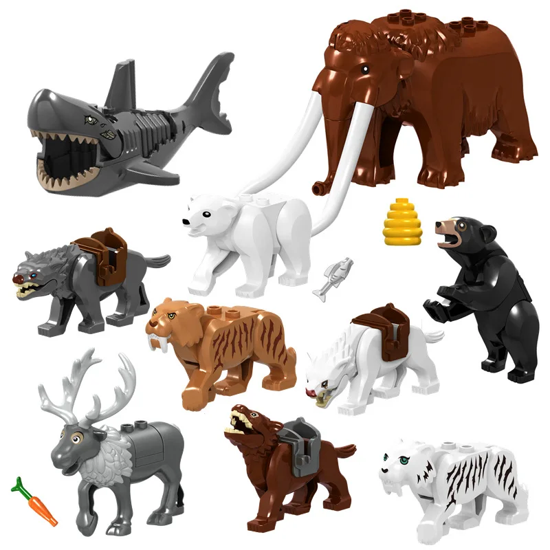 Cartoon-Animals-Rabbit-Fox-Panda-Diamond-Building-Block-Elephant-Tiger ...