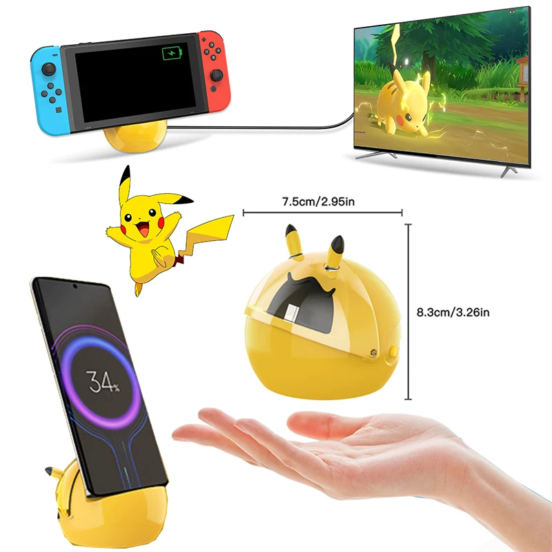 Pokemon Pikachu soporte de carga USB tipo C, Cargador rápido para ...