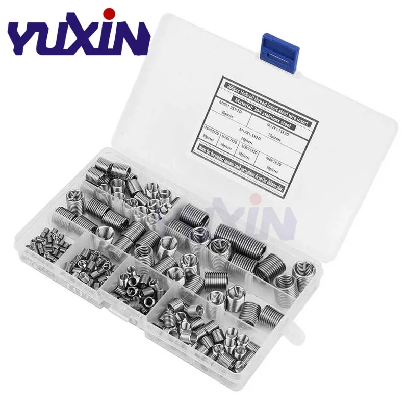 200-300Pcs-304-Stainless-Steel-Thread-Insert-M3-M12-Inner-Thread-Insert ...