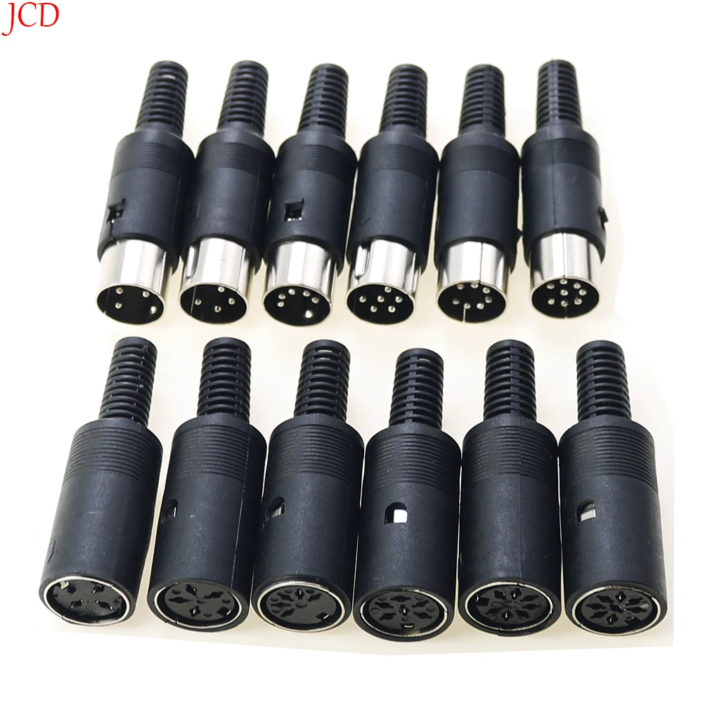 5pcs-3P-4P-5P-6P-7P-8Pin-DIN-Male-Female-Plug-Jack-with-Plastic-Handle ...