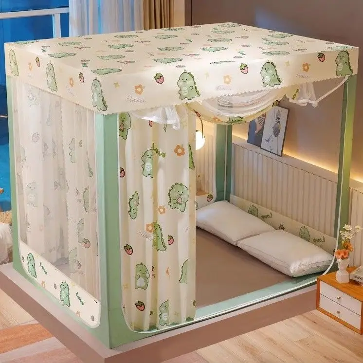 Square-Mosquito-Net-with-Blackout-Privacy-Bed-Curtain-3-Doors-Large ...