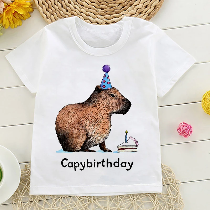 Camiseta-de-Capybara-Kawaii-para-ni-os-ropa-de-dibujos-animados-para-ni ...