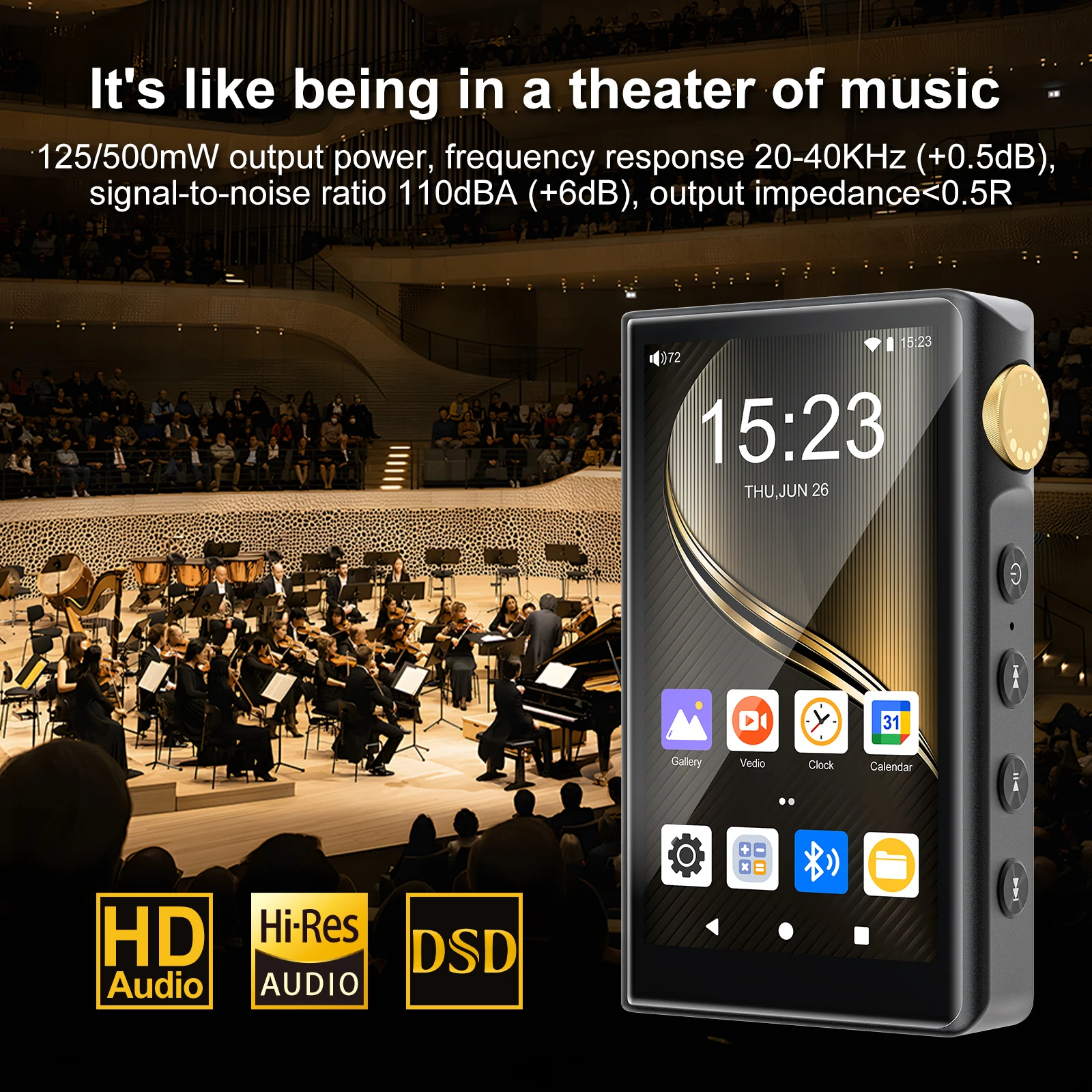 96 GB HiFi Lossless Muziekspeler Android 12 Bluetooth WiFi DSD Hoge ...
