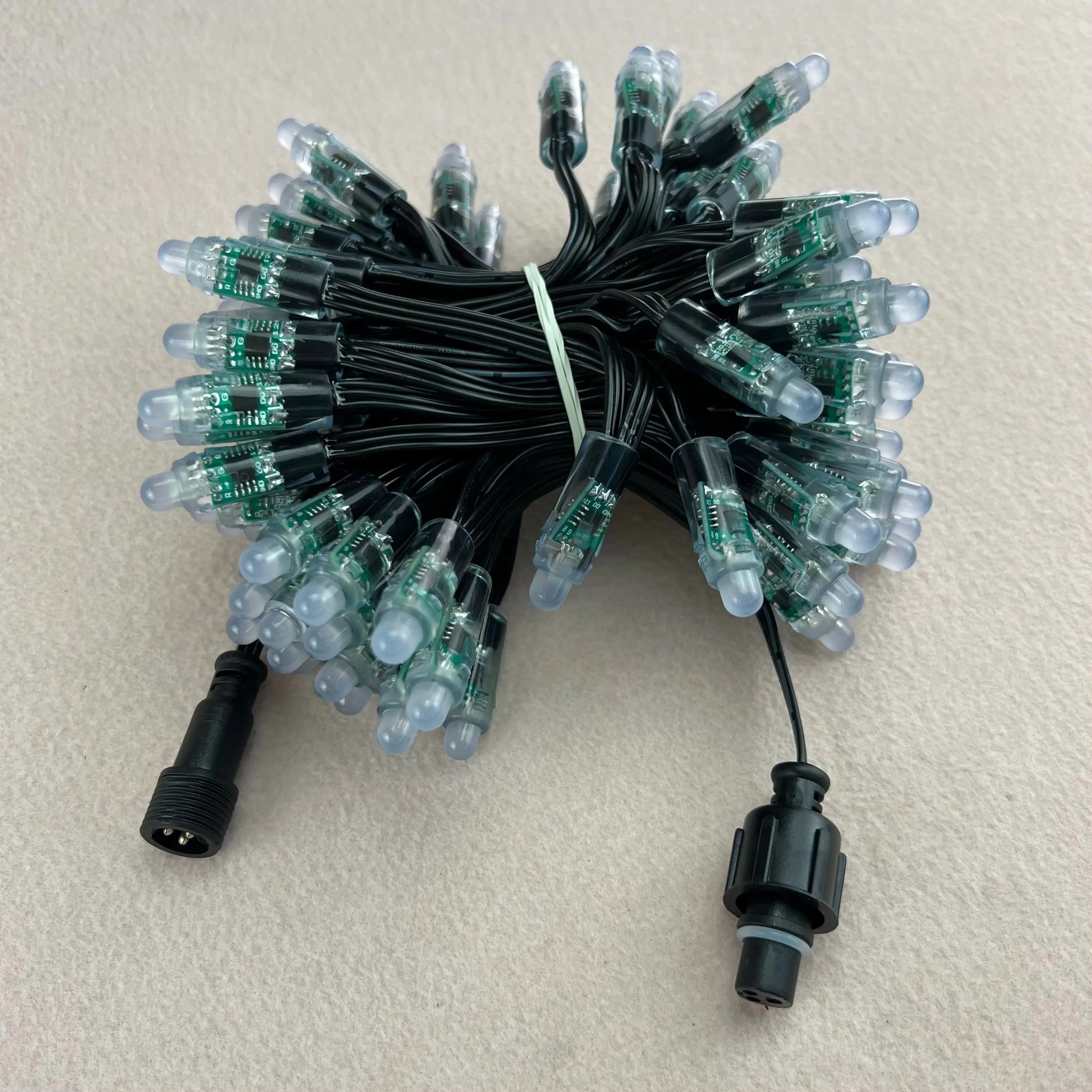 100pcs-set-bullet-regulated-type-DC12V-addressable-12mm-WS2811-RGB-led-smart-pixel-node-BLACK ...