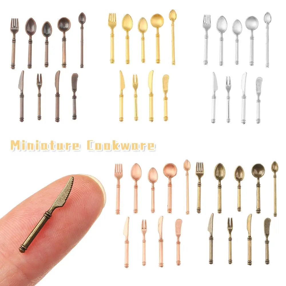 9PCS-Vintage-Dollhouse-Miniature-Tableware-Mini-Cutlery-Knife-Fork ...