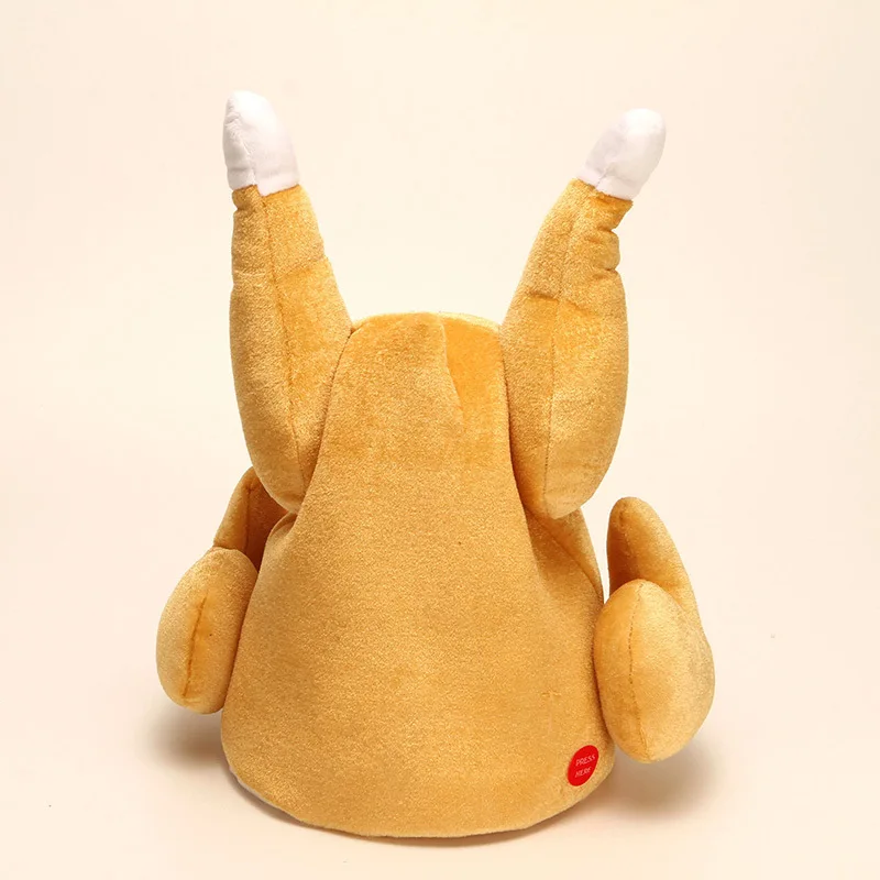 High-Quality-Christmas-Hats-Singing-Dancing-Chicken-Leg-Funny-Hat-Music ...