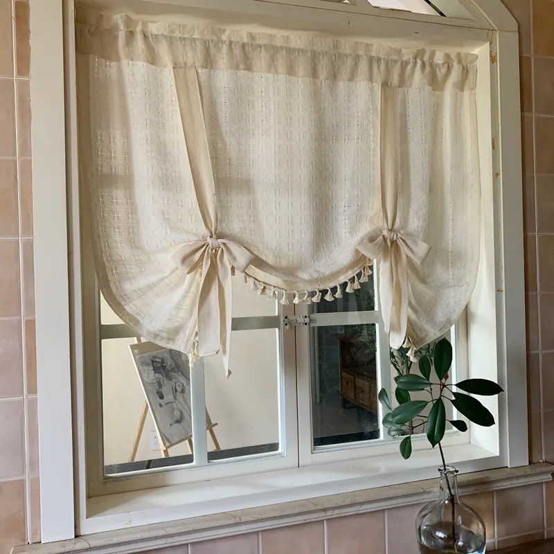 Media-cortina-de-ganchillo-beige-de-lino-n-rdico-armario-de-cocina ...