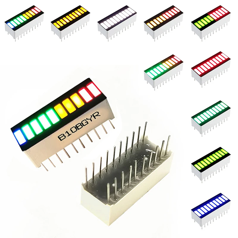 10pcs-Multi-Color-LED-Display-Bargraph-Light-10-Segments-Red-Blue ...