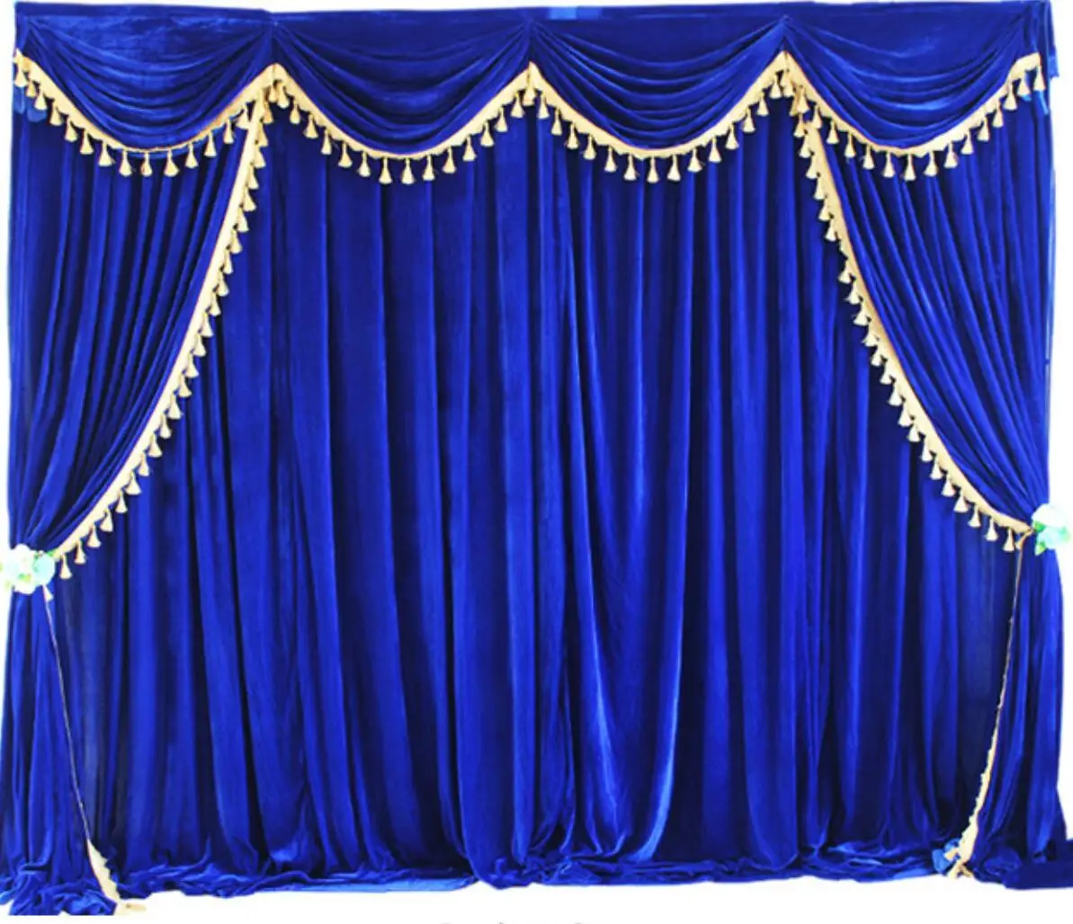 Blue Stage Curtains Background