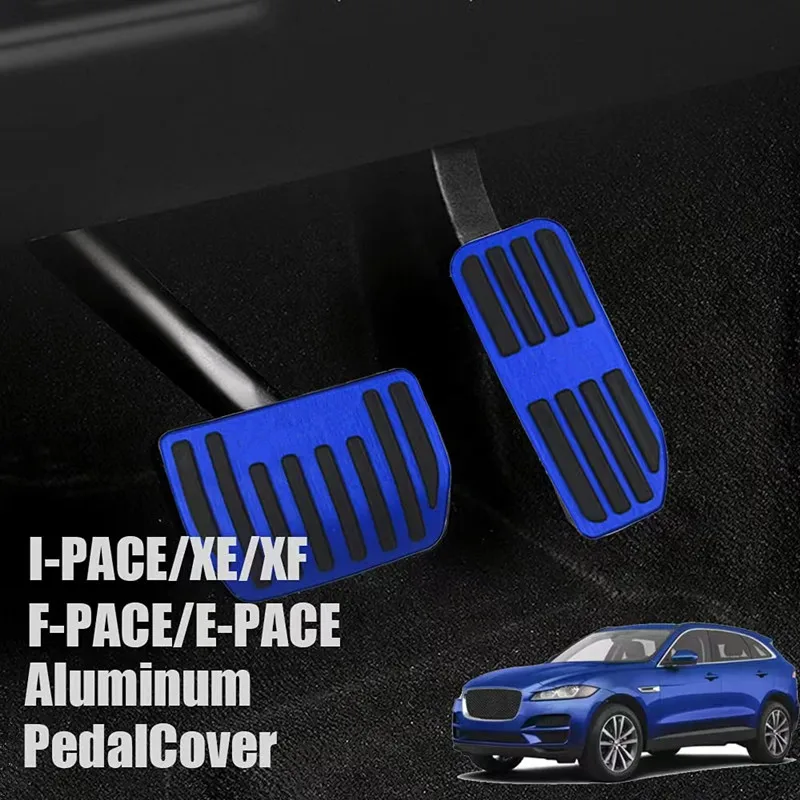 2-Piece-Set-Aluminum-Alloy-Car-Accelerator-Foot-Brake-Pedal-Cover-For ...