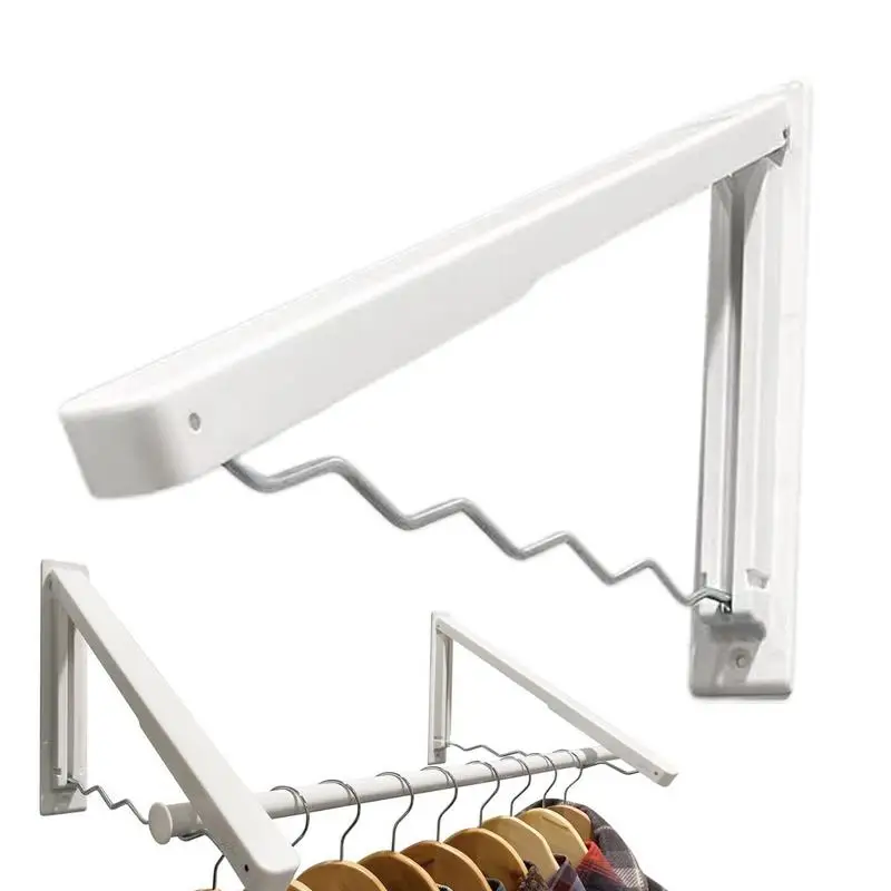 Clothes-Hanger-Retractable-Cloth-Drying-Rack-Folding-Wall-Mount-Indoor ...