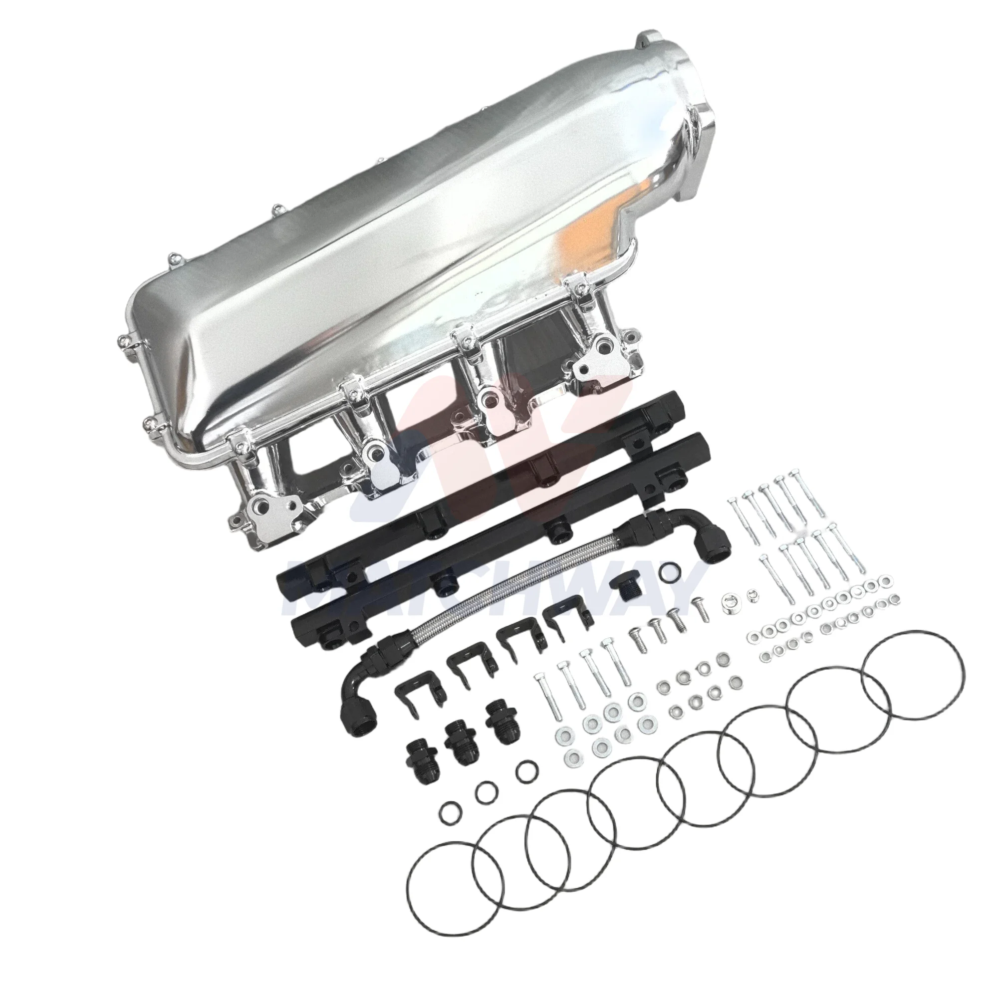 Performance Polished Aluminum LS Lo-Ram EFI Intake Manifold for GM LS1 ...
