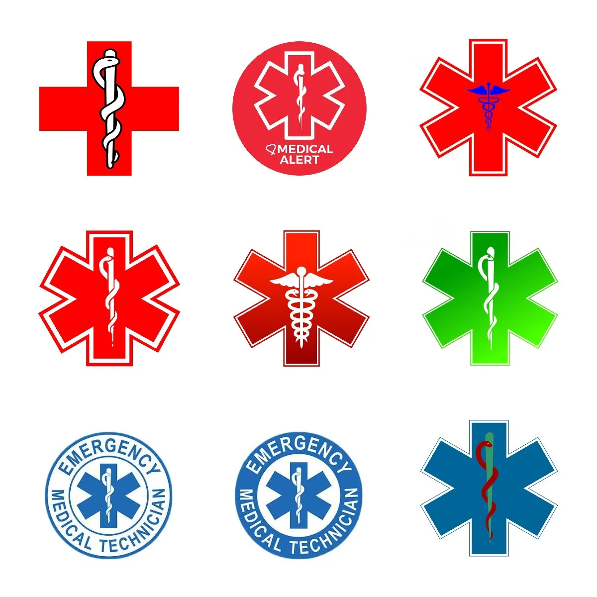 Star-of-Life-Red-Cross-Creative-Thin-Car-Sticker-Creative-Personality ...