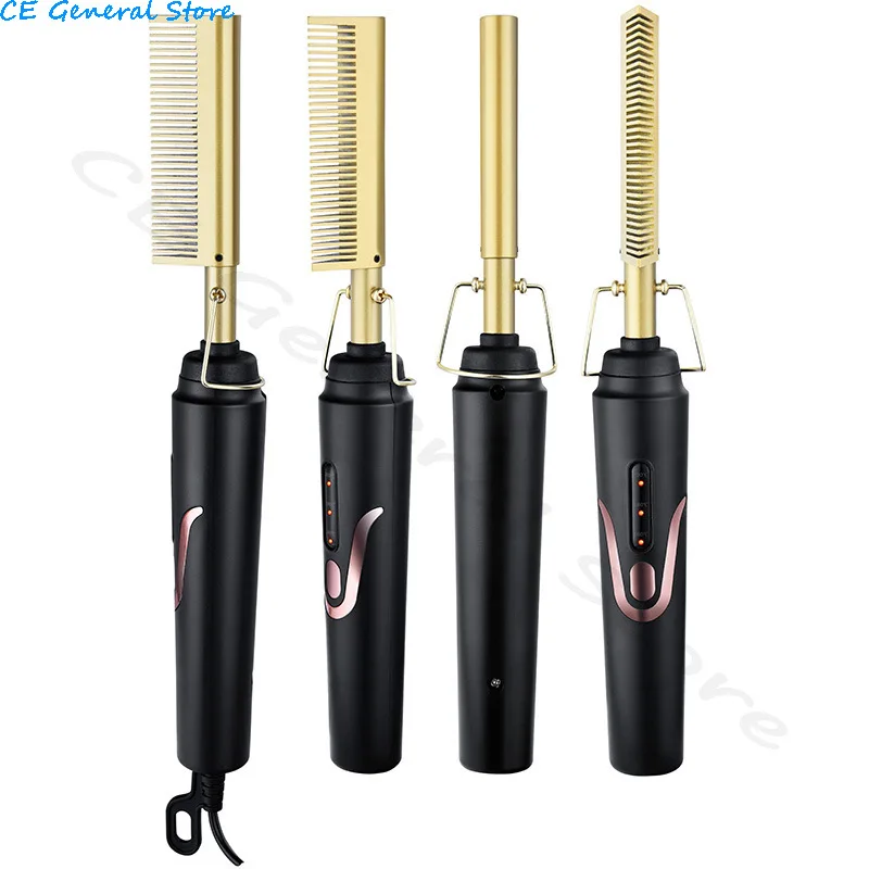 2-in1-Hot-Comb-Hair-Straightener-Electric-Heating-Comb-Fast-Heating ...