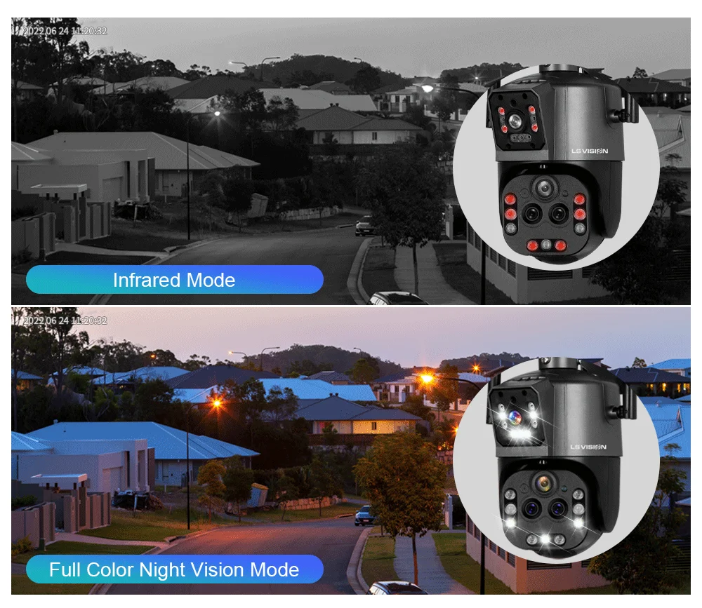 LS cig8-Caméra de surveillance extérieure PTZ WiFi 4K,dispositif de ...