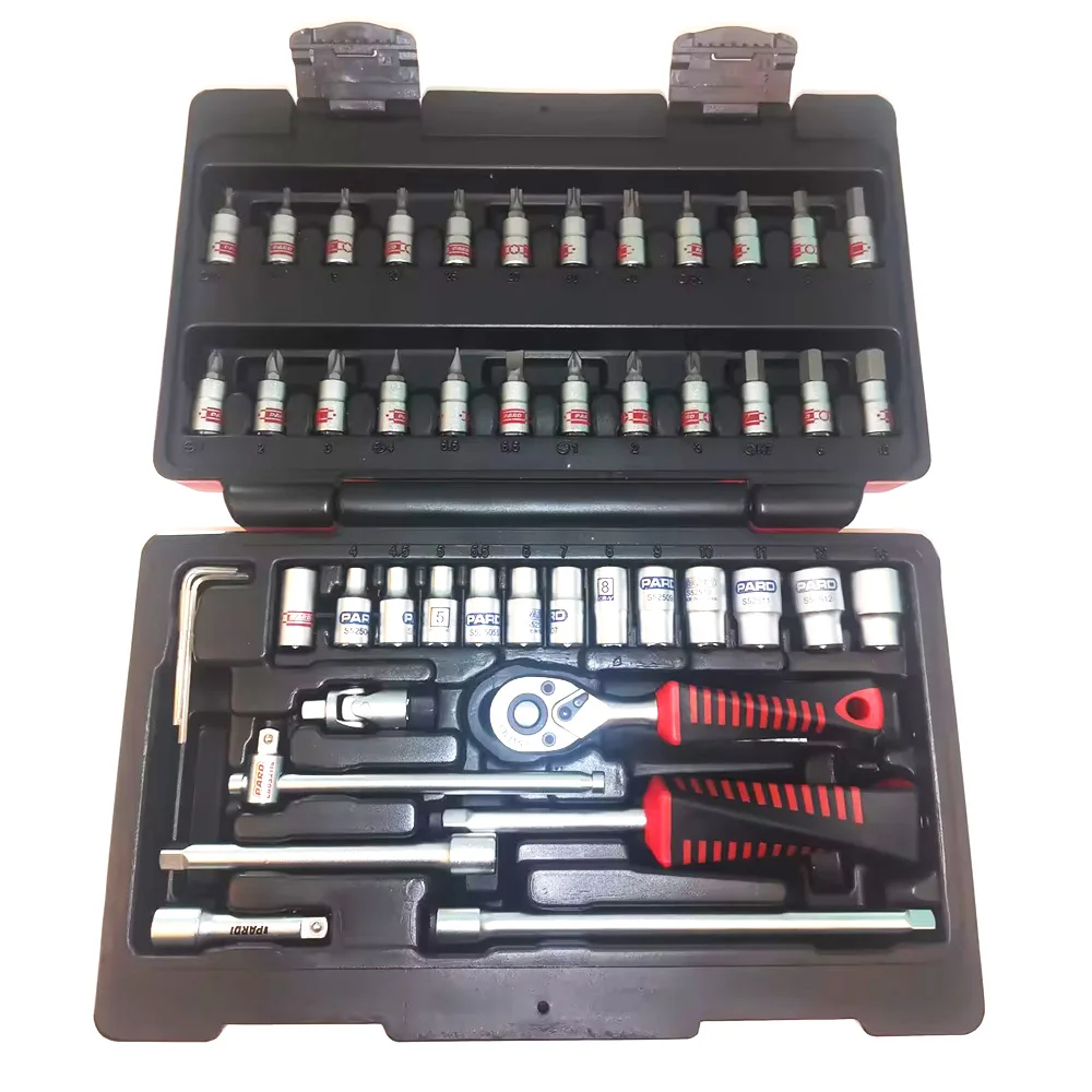 47pcs-1-4-Ratchet-Wrench-Screwdriver-Tool-Box-Kit-Bit-Sockets-Sleeve ...