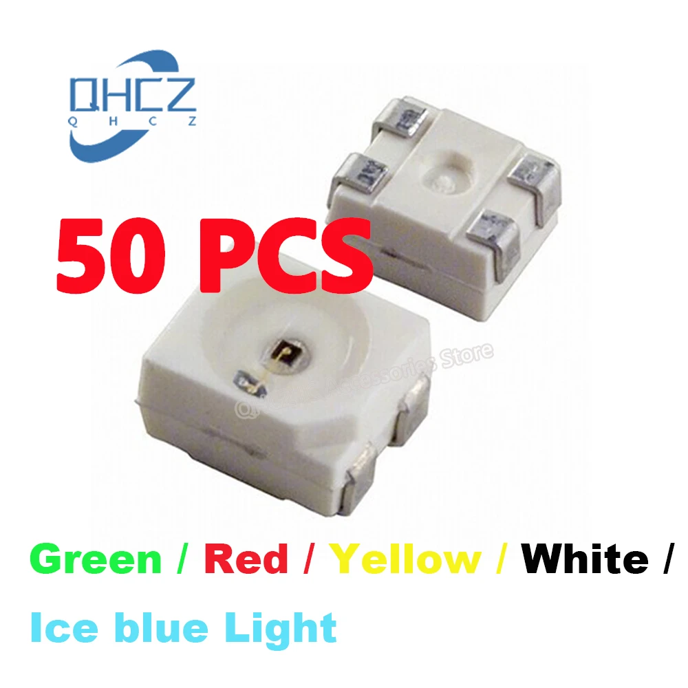 50pcs 3528 LED SMD PLCC 4 Blue light Green light Red/ Yellow/ White Light Four Pin light ...