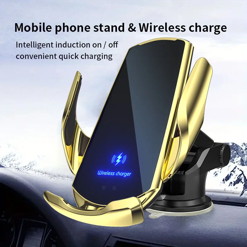 Car Wireless Charger Magnetic Automatic Car Mount Phone Holder For ...
