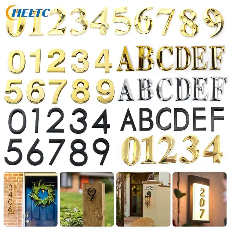 1PC-Adhesive-Glossy-3D-House-Number-Sticker-Door-Plate-Sign-Outdoor ...