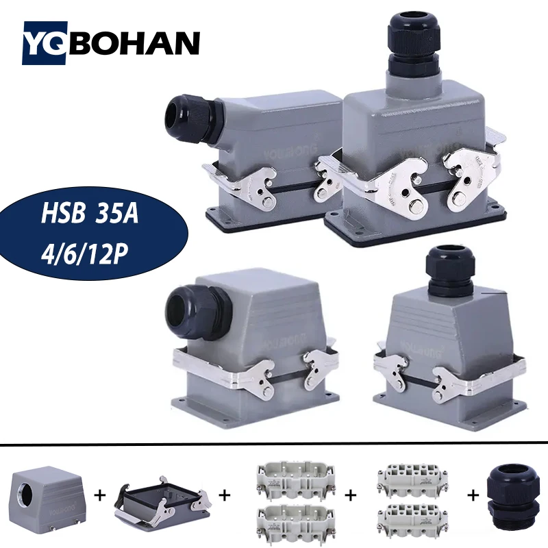 HSB-Heavy-Duty-Connectors-35A-Big-Ampler-HSB-006-4cores-6cores-12cores-Industrial-Rectangular ...
