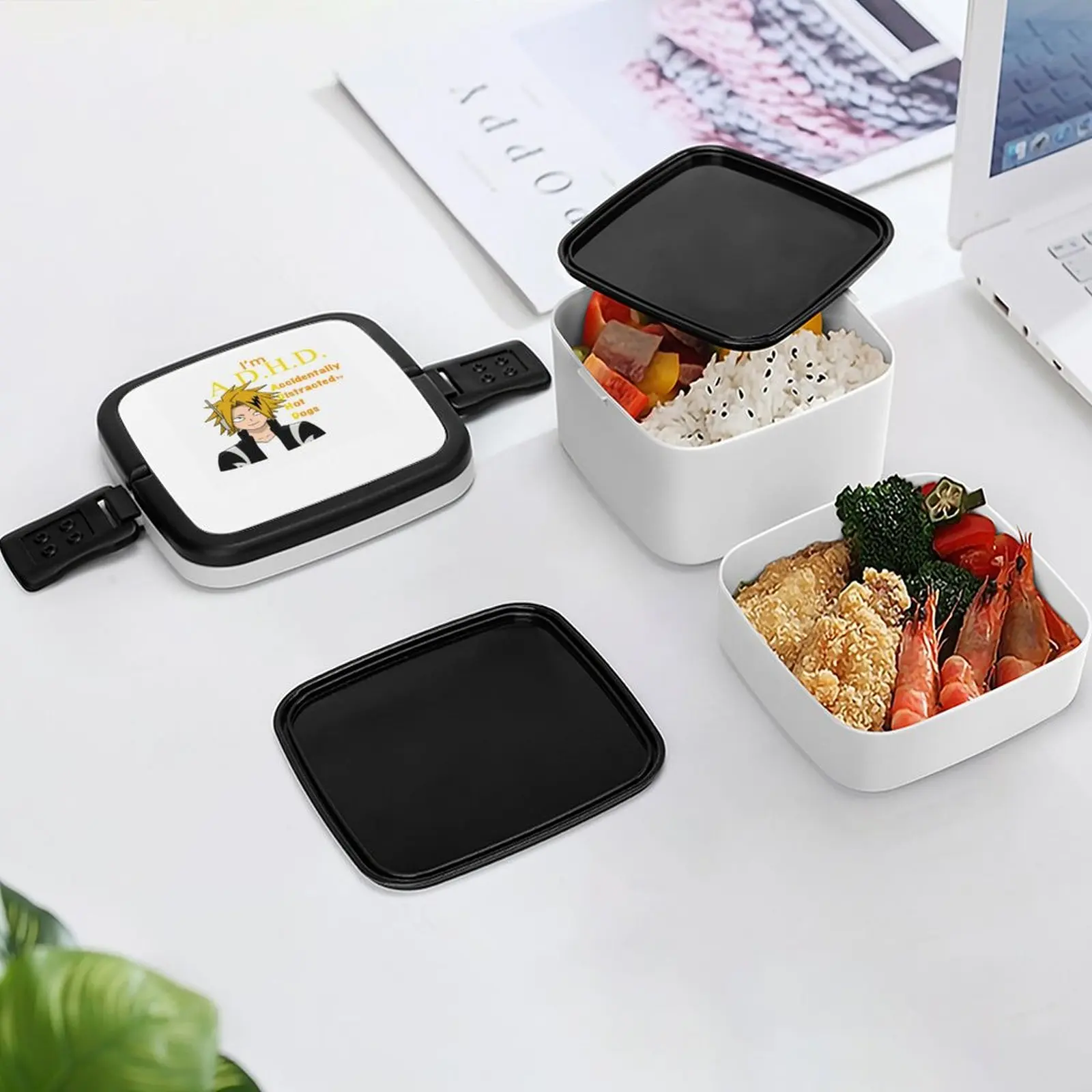 Adhd Denki Kaminari Bento Box Leak-Proof Square Lunch Box With ...