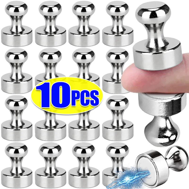 1-10PCS-Strong-Neodymium-Magnetic-Pushpins-Whiteboard-Fridge-Sucker ...