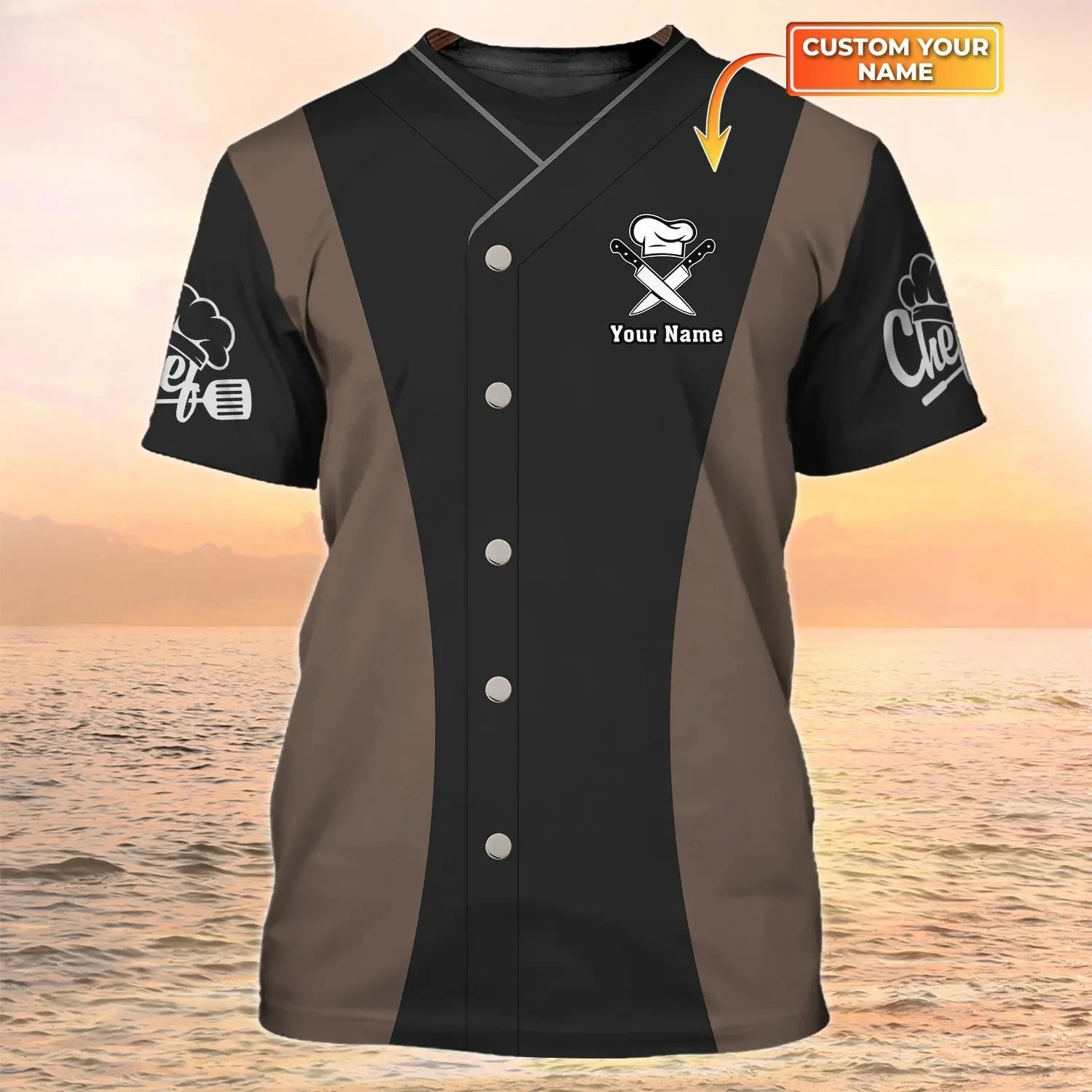 Restaurant-Customized-Uniform-T-shirts-Chef-and-Waiter-Workwear-Tees ...