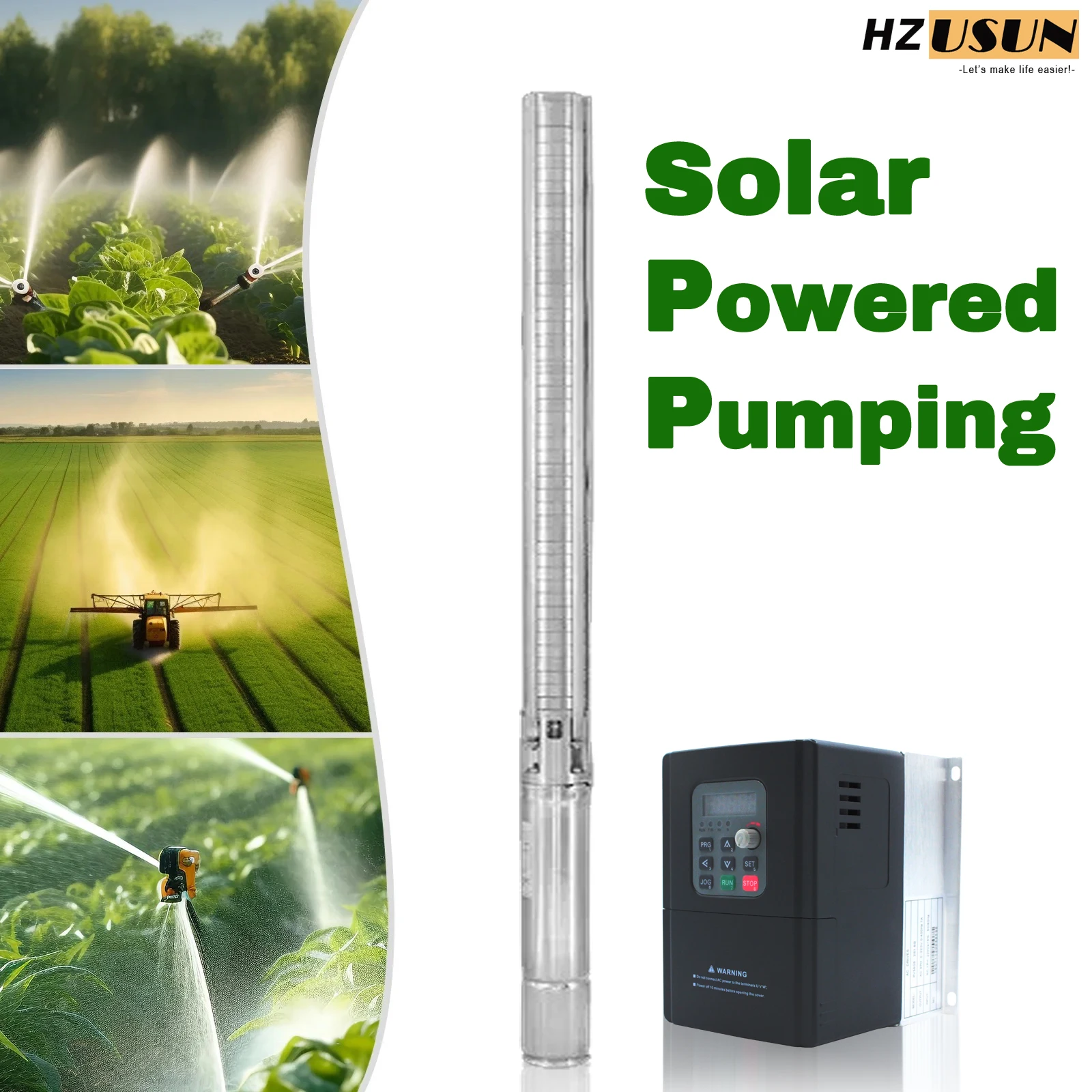Solar Powered 7.5 HP High Pressure Submersible 500 Ft Borewell Motor ...