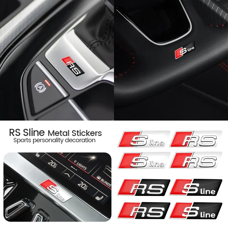 5pcs-Car-Aluminium-Alloy-Steering-Wheel-Sticker-Emblem-for-Audi-SLine ...