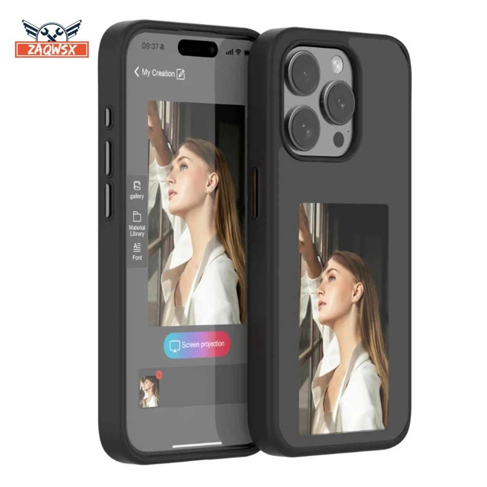 Smart E-ink Screen Phone Case for IPhone 16 15 14 Pro Max NFC Refesh ...