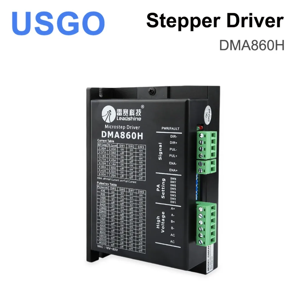 USGO-Leadshine-Stepper-Driver-DMA860H-2-Phase-18-80VAC-2-4-7-2A-for-CNC ...