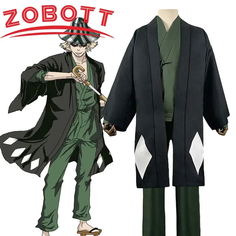 Hot Anime Bleach Cosplay Urahara Kisuke Gotei 13 Costume Kimono Uniform ...