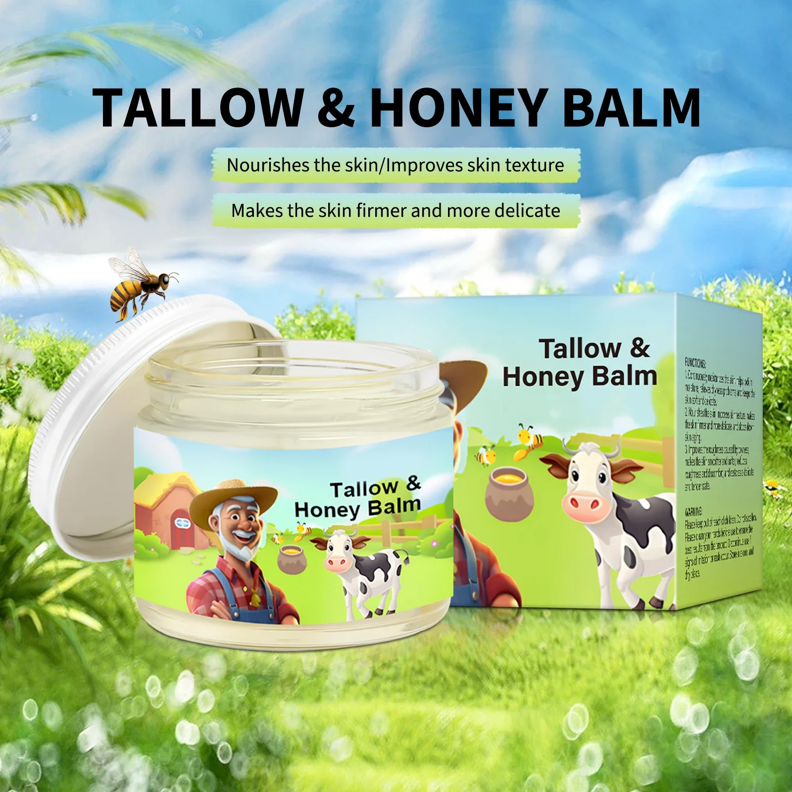 Tallow & Honey Balm 60g, Face and Body Moisturizer, Natural Skin ...