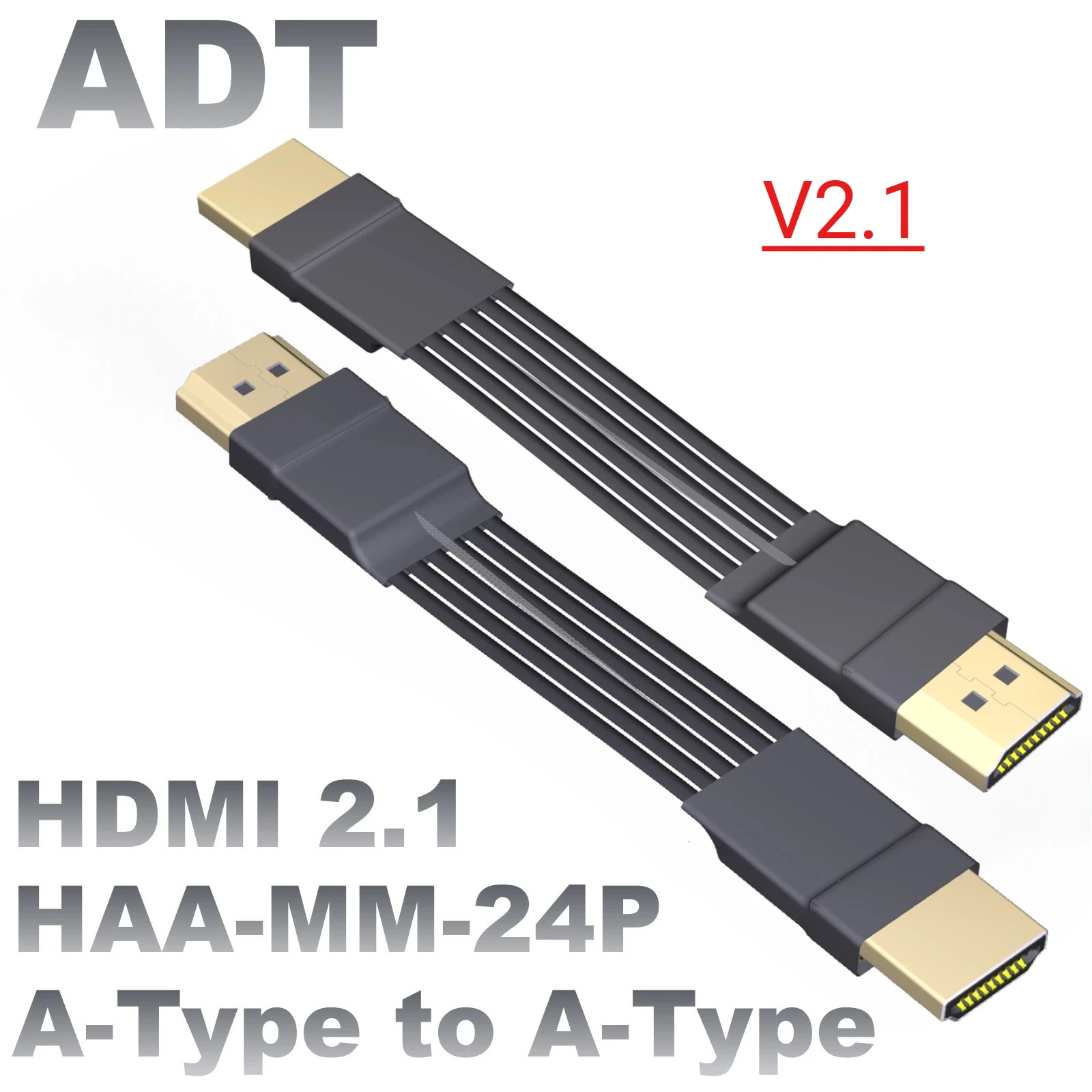 ADT New 24P HDMI-2.1 Type A-A Male to Male Flat Thin Video Extension ...