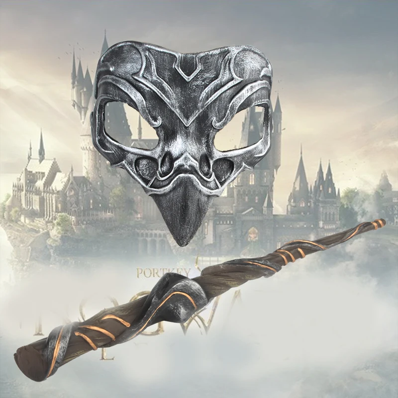 Halloween Cosplay Game Props Magician Bird Beak Mask Magic Wand Cos ...