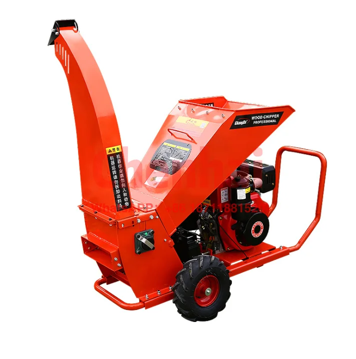 Wood-chipping-shredder-machine-Hand-push-branch-and-leaf-shredder-Small ...