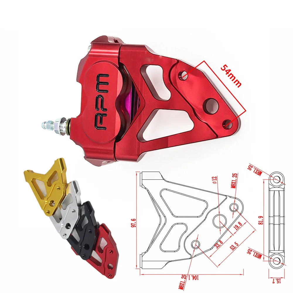 Motorcycle-82mm-Radial-Four-Piston-Brake-Caliper-with-Transfer-Bracket ...