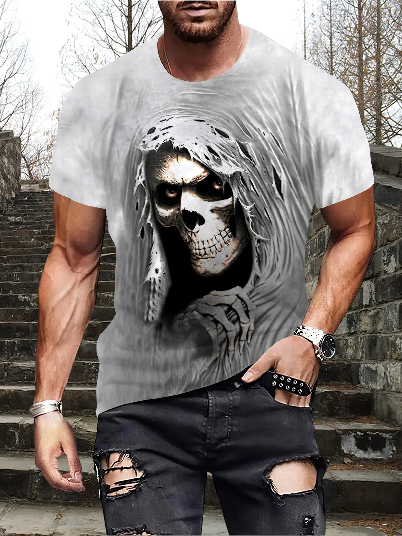 Men-s-Popular-Streetwear-Tops-Crew-Neck-Short-Sleeve-T-shirt-Chic-and ...