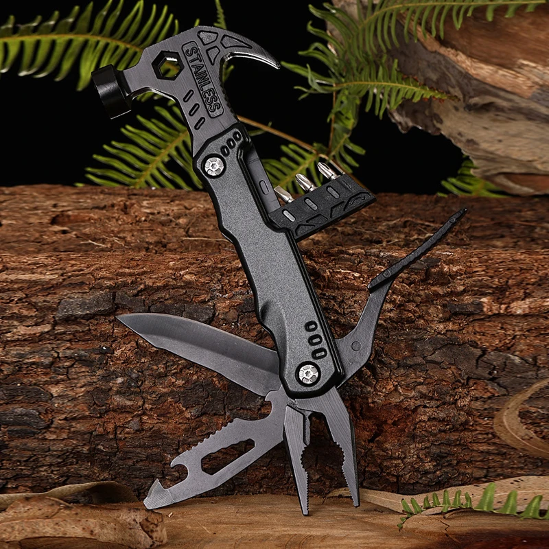 Multifunction-Pliers-Hammer-Stainless-Steel-Outdoor-Survival-Camping ...