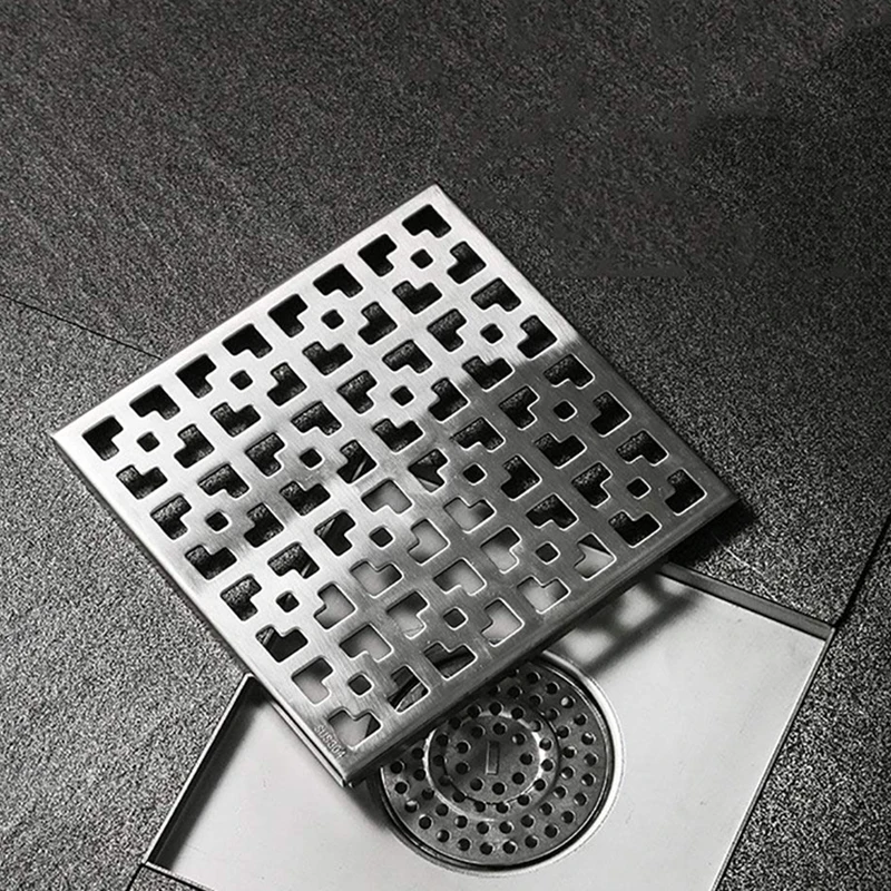 Square-Shower-Floor-Drain-Outdoor-Large-Floor-Drain-Trap-Stainless ...