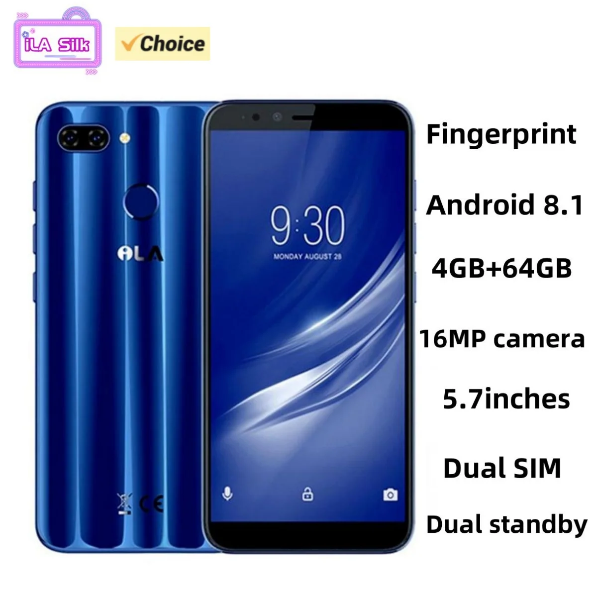 iLA Silk Mobile Phone 5.7inches Octa Core 4GB RAM 64GB ROM Android ...