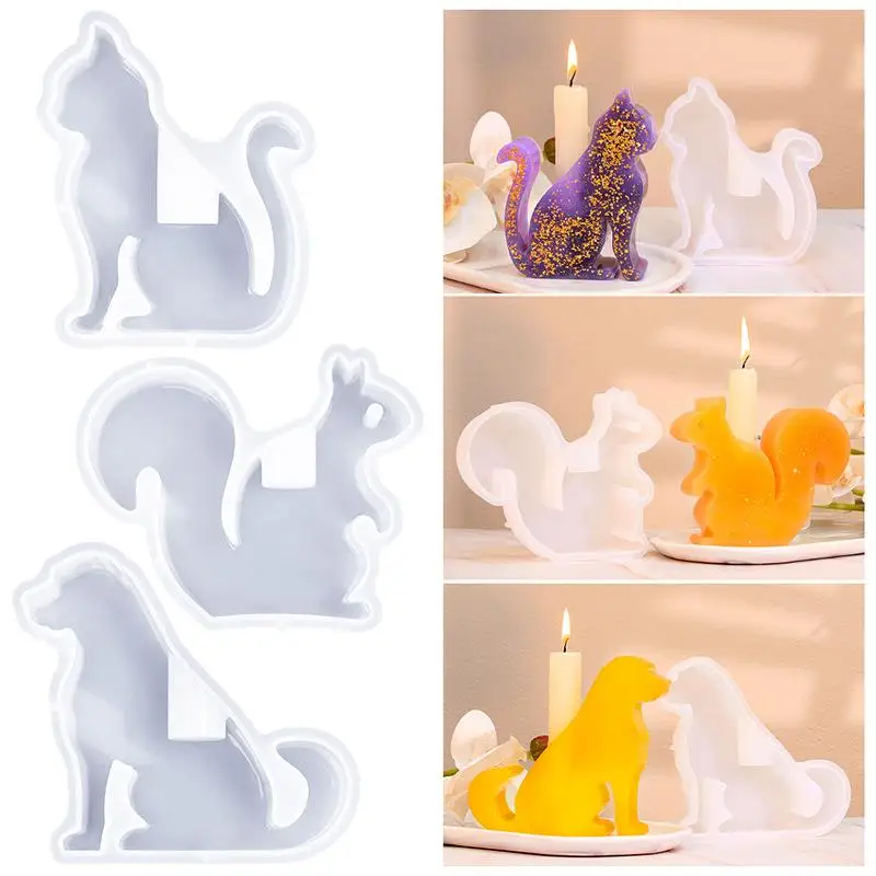 Animal-Silicone-Candle-Mold-DIY-Dog-Rabbit-Cats-Drip-Glue-Resin ...