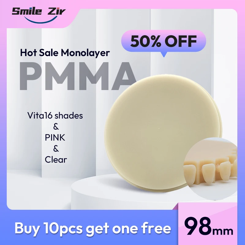 98 Dental Lab Monolayer Clear PMMA Vita16shades Transparent PMMA For ...