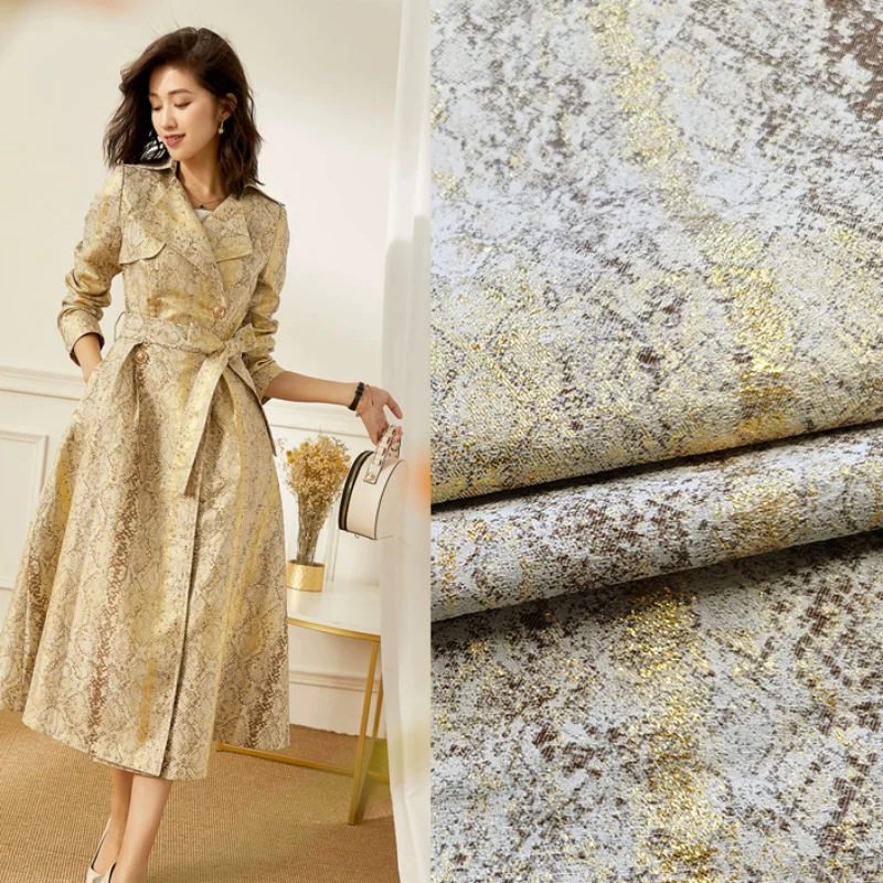 Jacquard-Brocade-Fabric-Polyester-Stiff-Golden-Silk-Python-Yarn-dyed ...