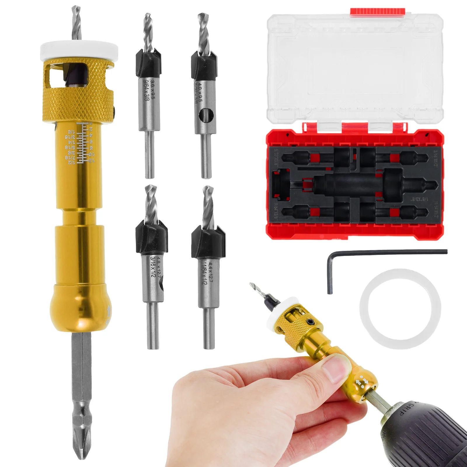 Limit-Countersink-Drill-Bit-Set-Aluminum-Alloy-Wood-Countersink-Drill ...
