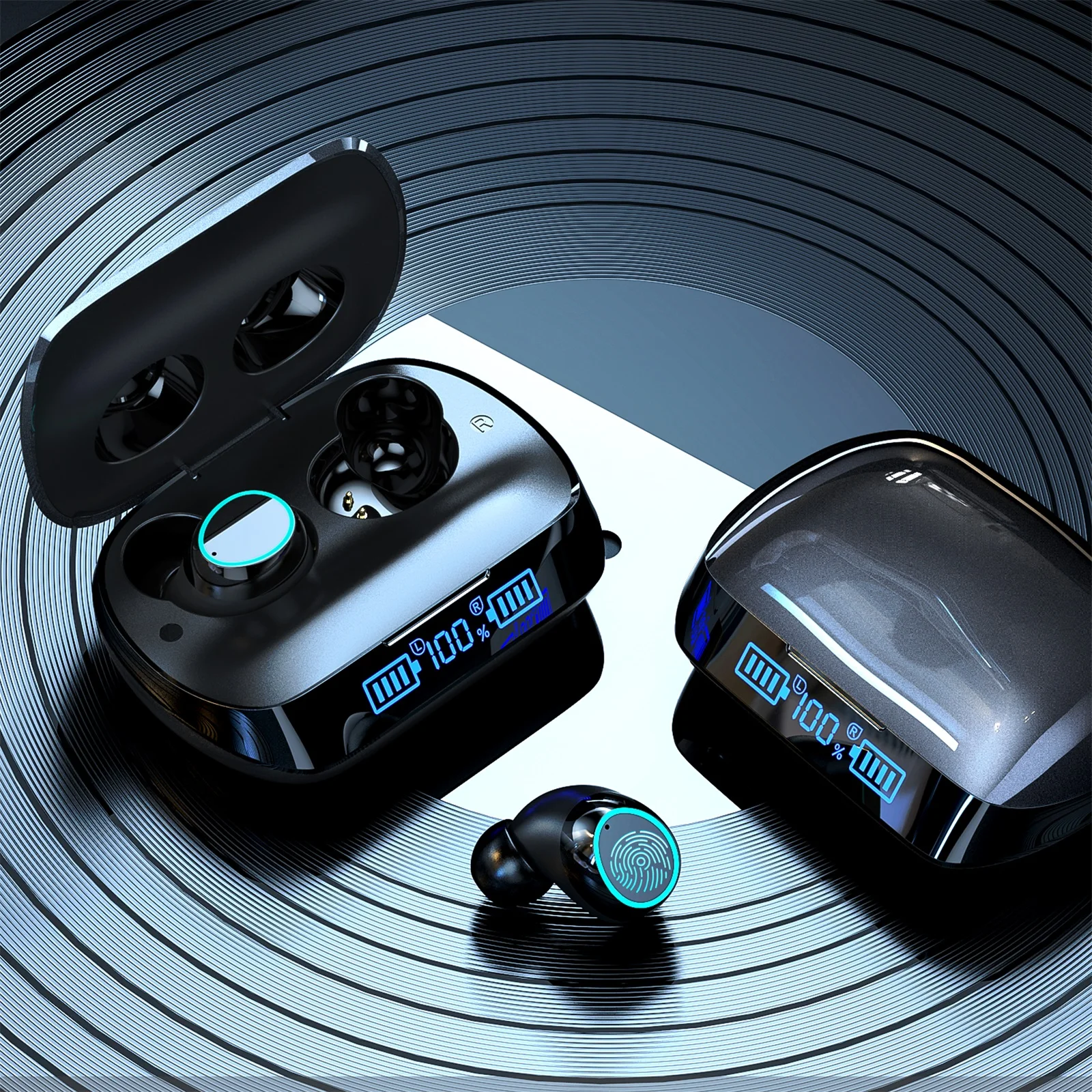 H66 Earbuds Digital Display Bluetooth sport Earphones Wireless ENC ...
