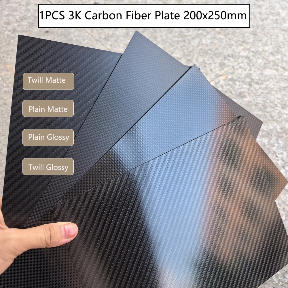 1pcs 200x250mm Twill Matte Plain Glossy Full 3K Carbon Fiber Plate ...