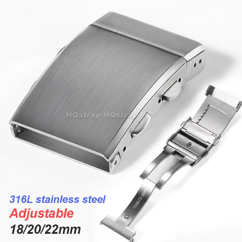 18mm-20mm-22mm-Luxury-Adjustable-Watch-Clasp-316L-Solid-Stainless-Steel ...