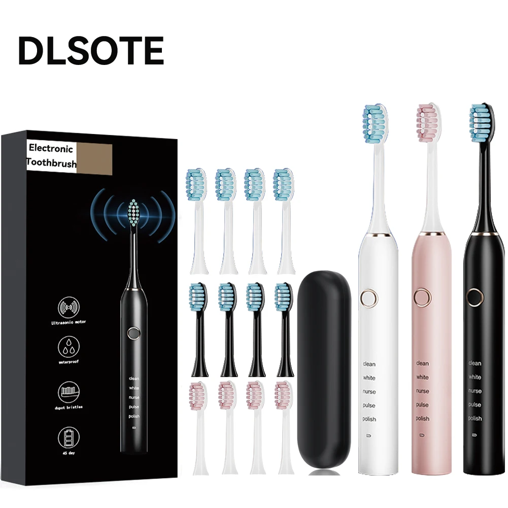 Sonic-Electric-Adult-Toothbrush-Rechargeable-With-4-Replacement-Brush ...