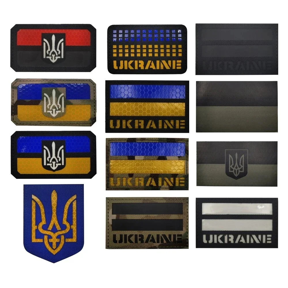 Ukraine Flag Ukrainian Armband IR Patch Hook & Loop Badges Sticker ...